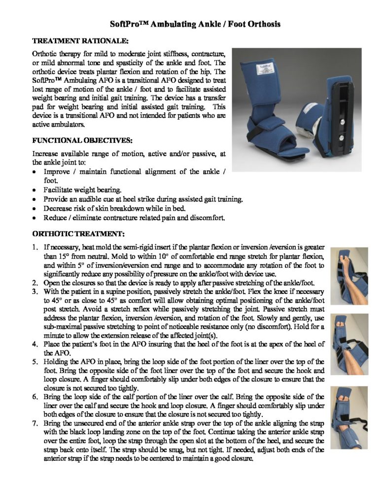 SOFTPRO AMBULATING AFO INSTRUCTIONS - Neurorehabdirectory ...